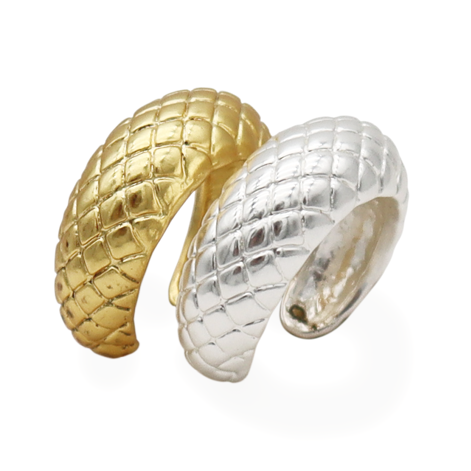 Snake Texture Duo Rings – Karine Sultan